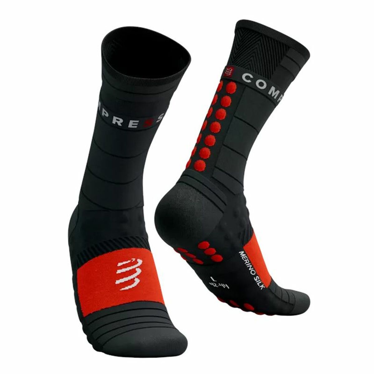 Sports Socks Compressport Pro Racing Red Black 35-38 - outorabout.com